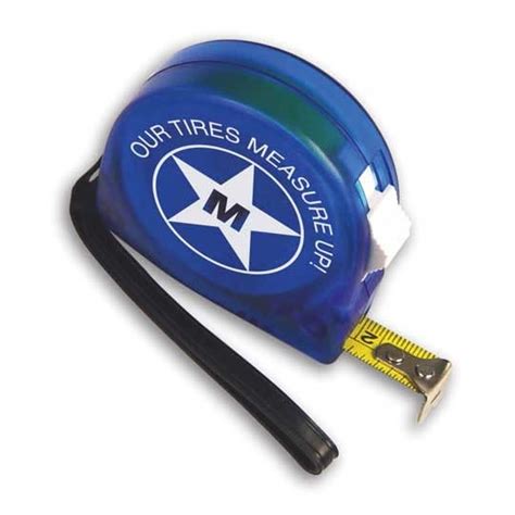 10 Ft Blue Translucent Custom Imprint Tape Measure Promo Products