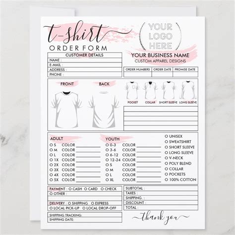 Print Clothing Apparel T Shirt Order Form Zazzle Shirt Order Business Notes Custom