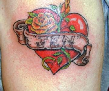 Jen In Heart With Rose Tattoo Tattooimagesbiz