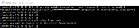 Linux User Cannot Log Into Eks Cluster Using Kubectl Stack Overflow