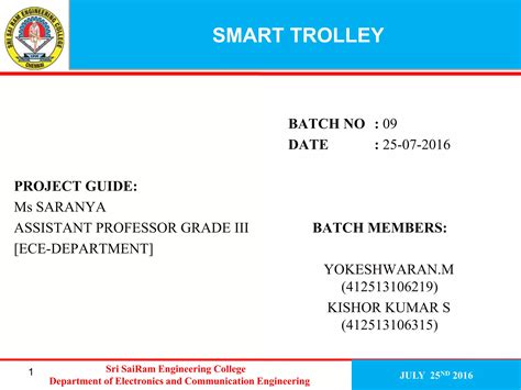 Smart Intelligent Trolley Pptx Operating Systems Computer
