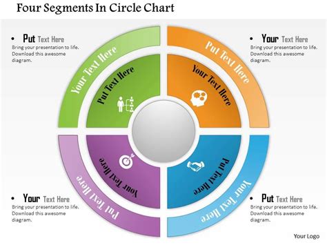 0714 Business Consulting Four Segments In Circle Chart Powerpoint Slide Template PowerPoint