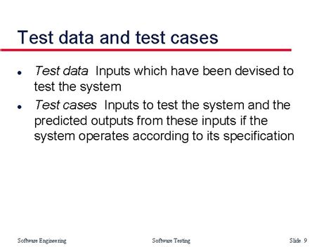 Software Engineering Software Testing Slide 1 Defect Testing