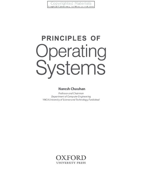 Pdf Principles Of Operating Systems