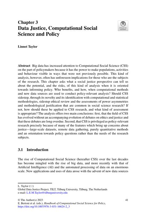 Pdf Data Justice Computational Social Science And Policy