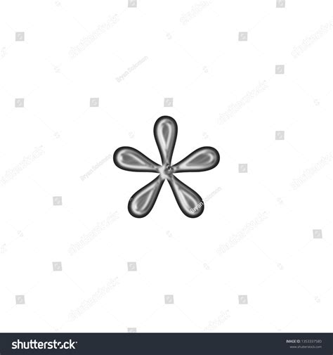 Silver Metallic Asterisk Star Shape Symbol Stock Illustration