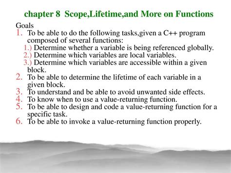 Chapter 8 Scopelifetimeand More On Functions Ppt Download