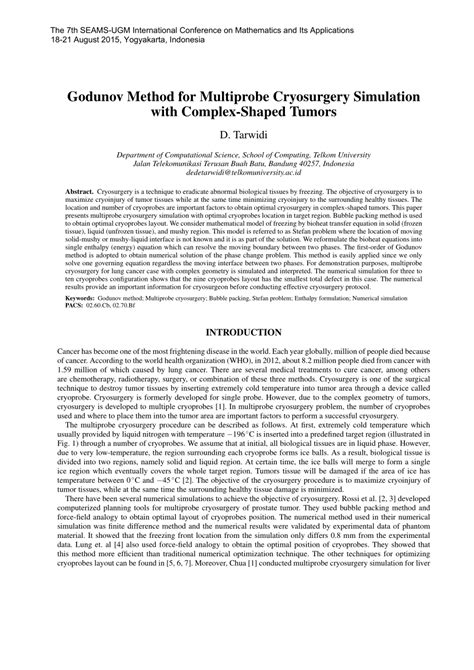 Pdf Godunov Method For Multiprobe Cryosurgery Simulation With Complex Shaped Tumors