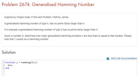 Solved Problem 2674 Generalised Hamming Number Inspired By