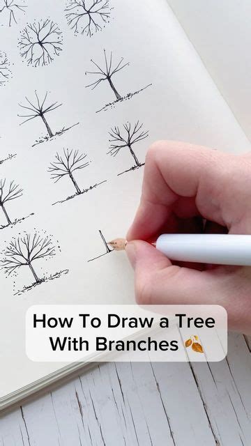 Daria Bogdanova On Instagram How To Draw A Tree With Branches 1 Use A Few Dots To Outline A