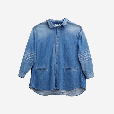 마리아노 어 빅 워크 셔츠 3d 파스텔 블루 Magliano Kream