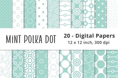Seamless Mint Polka Dot Background Paper Graphic By Lemon Paper Lab