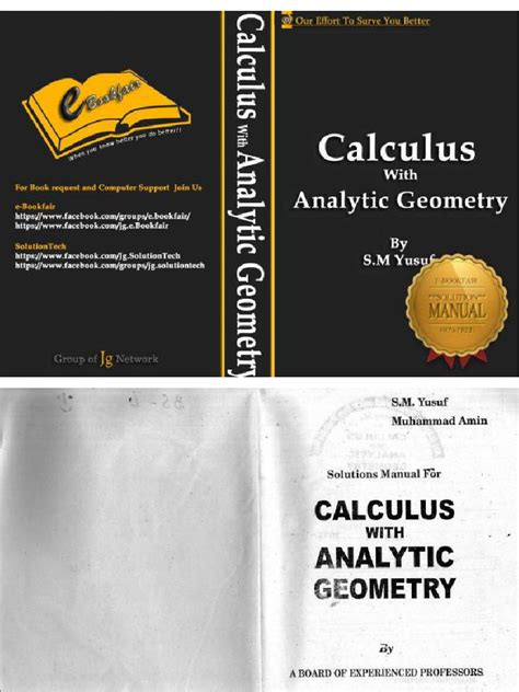 Solution Book Calculus And Analytical Geometry By S M Yousaf Pdf