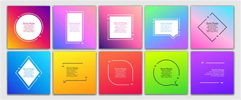 벡터 미니멀리스트 포스터 세트 따옴표 프레임 빈 템플릿 세트입니다 큰 컬렉션 괄호안에 텍스트입니다 빈 음성 거품을 인용합니다