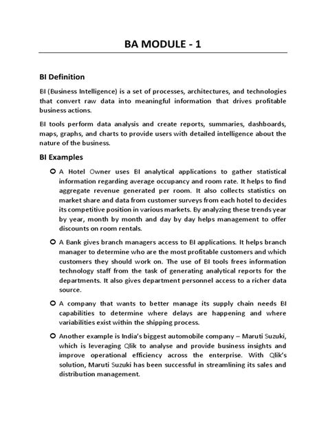 Business Intelligence Overview Pdf Business Intelligence Business