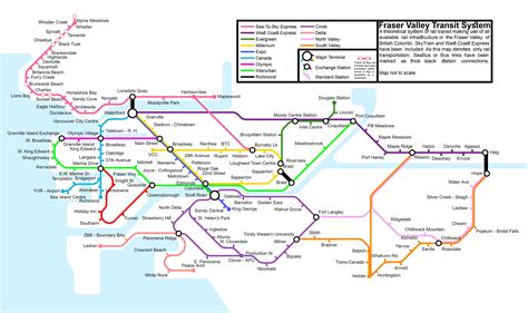 Map Of Possible Vancouverlower Mainland Rail Transit System If All