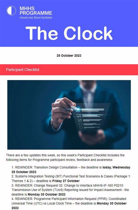 the clock 25 october 2023 mhhs programme