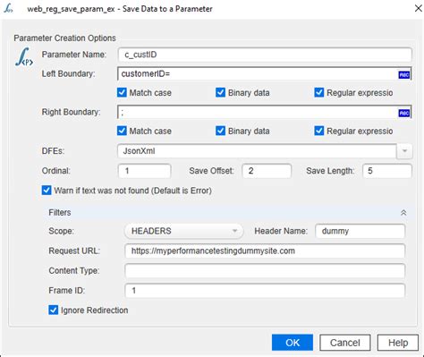 web reg save param ex loadrunner correlation function