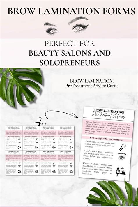 Brow Lamination Printable Forms Patch Test Consent Form Etsy In Brow Lamination Brow