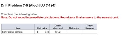 solved drill problem 7 6 algo [lu 7 1 4 ]complete the