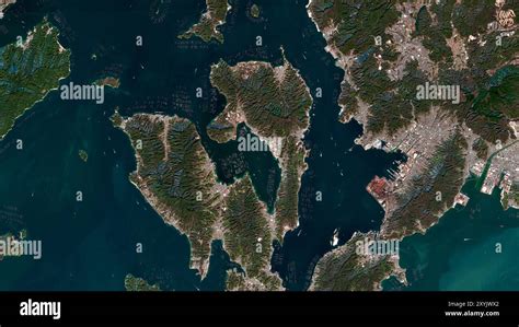 Etajima In The Seto Naikai Or Inland Sea On A Satellite Image Taken In
