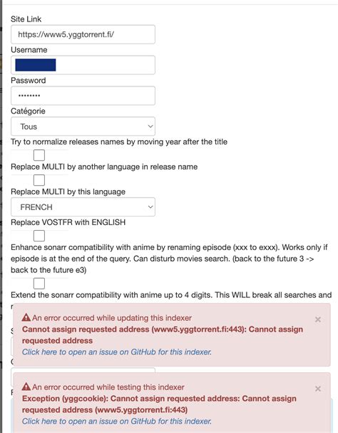 Yggcookie Testing Exception Yggcookie Cannot Assign Requested