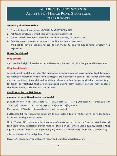 Alternate Investment Class 8 Pdf Financial Risk Hedge Fund