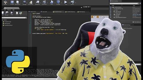Python Editor For Unreal Engine アンリアルエンジンのエディタ上でPython環境を統合しコーディング可能にするプラグイン