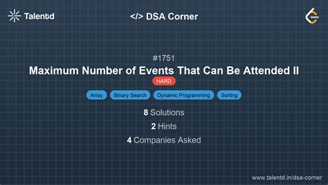 Maximum Number Of Events That Can Be Attended Ii Dsa Problem Talentd
