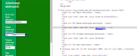 Php Date Doesnt Display In Form Input Type Stack Overflow