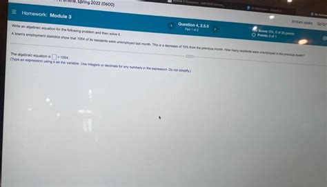 Solved Homework Module 3 Solve The System Of Equations By