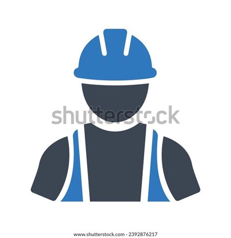 Construction Worker Icon Safety Helmet Jacket Stock Vector Royalty Free 2392876217 Shutterstock