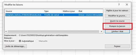 Rompre Les Liaisons D Un Classeur Excel