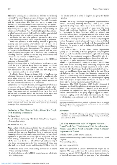 Pdf Evaluating A Pilot ‘hearing Voices Group For People With Learning Disabilities