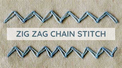 Zig Zag Chain Stitch Library Of Embroidery Stitches