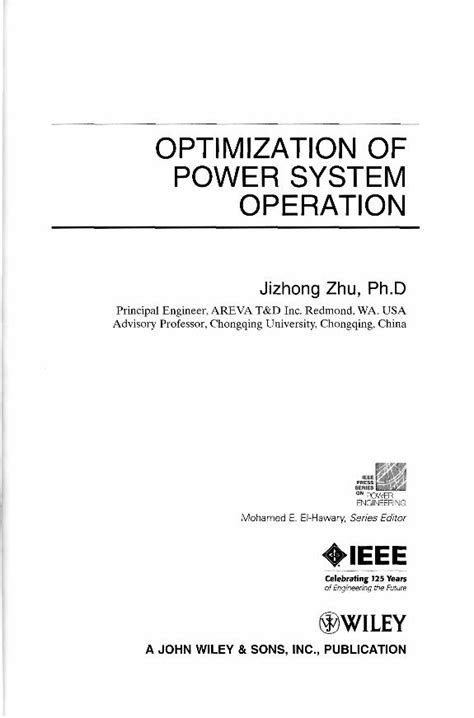 Pdf Optimization Of Power System Operation Dokumentips