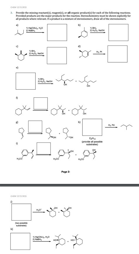 solved provide the missing reactant s ﻿reagent s ﻿or all