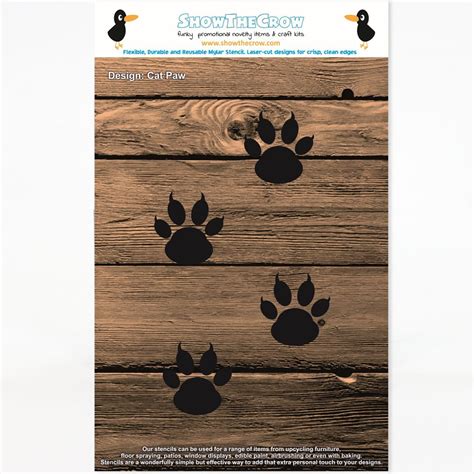 A4 Cat Paw Print Stencil