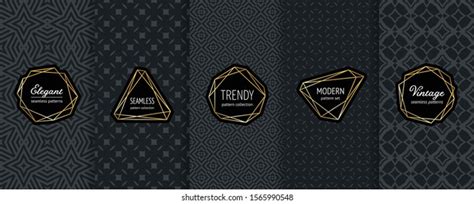 Luxury Vector Seamless Pattern Collection Set Stock Vector Royalty
