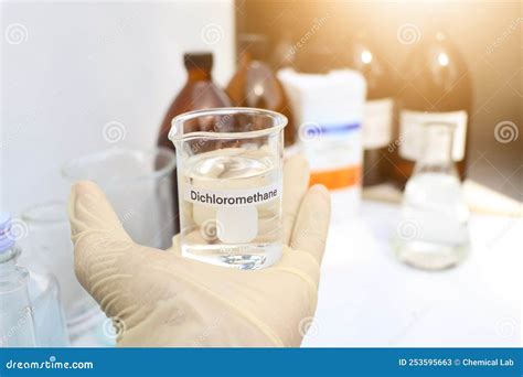 Dichloromethane In Glass Chemical In The Laboratory Stock Image Image Of Dichloroethane