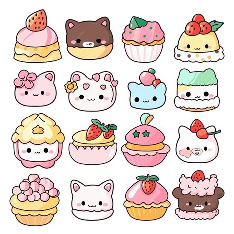 Premium Vector Cute Kawaii Style Foods