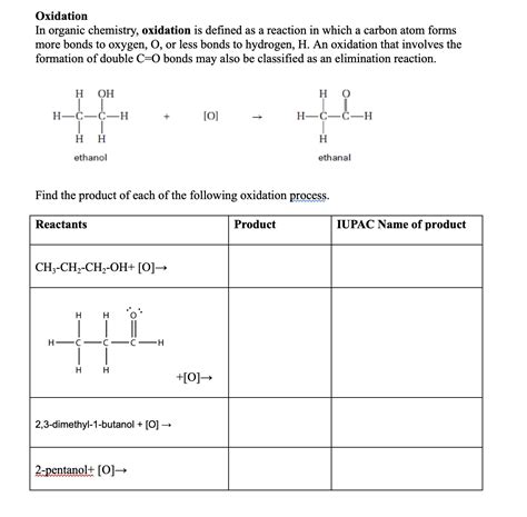 OxidationIn Organic Chemistry Oxidation Is Defined Chegg Com
