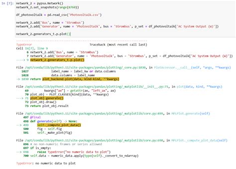 Fehlermeldung No Numeric Data To Plot In Python Mit Pypsa Programmieren Code