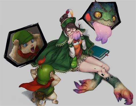 Felyne Guildmarm And Pukei Pukei Monster Hunter And 1 More Drawn By