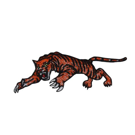 Tiger Leaping Embroidered Iron On Patch Etsy
