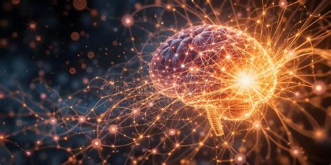 Human Brain With Neural Network Connection And Glowing Nodes