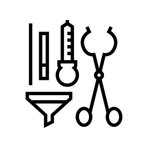 Funel Tongs Dropper Tools Line Icon Vector Isolated Illustration