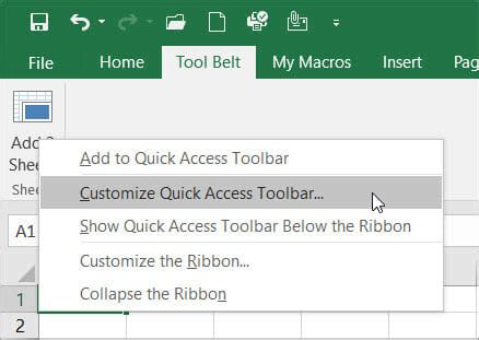 How to Add Macro Buttons to the Excel Ribbon or Quick Access Toolbar