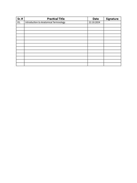 Anatomy Practical No1 Pdf