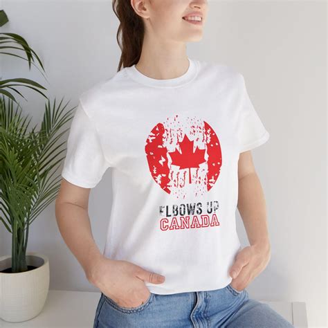 Iconic Flag Of Canada T Shirt Patriotic Canada Tee Elbows Up Graphic